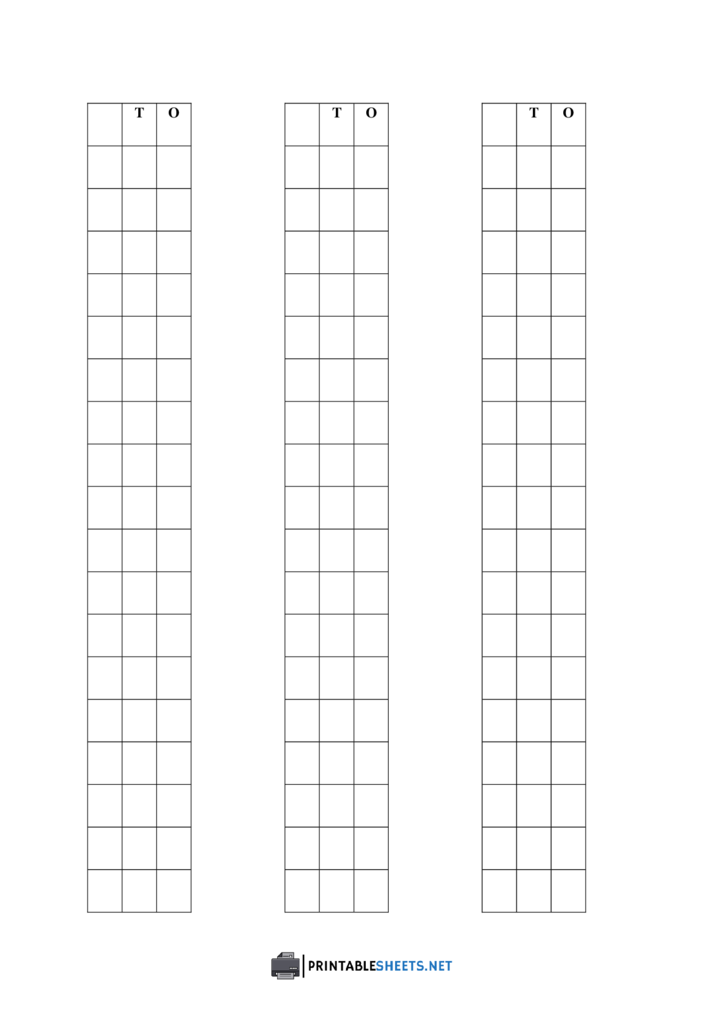 Free Tens and Ones (T O) Blank Template | PDF | WORD | PrintableSheets.net