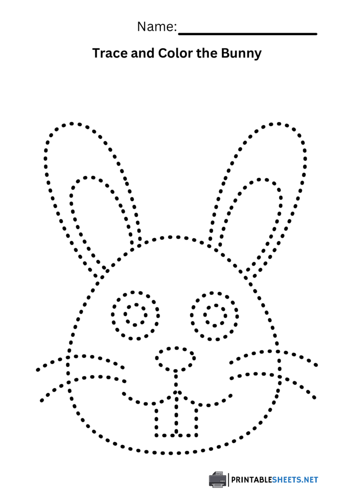 Free Trace and Color the Bunny | PDF | WORD | PrintableSheets.net