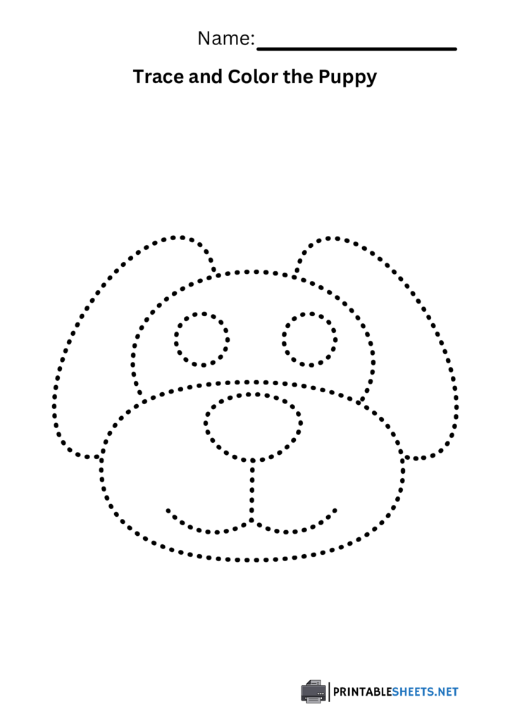 Free Trace and Color the Puppy | PDF | WORD | PrintableSheets.net