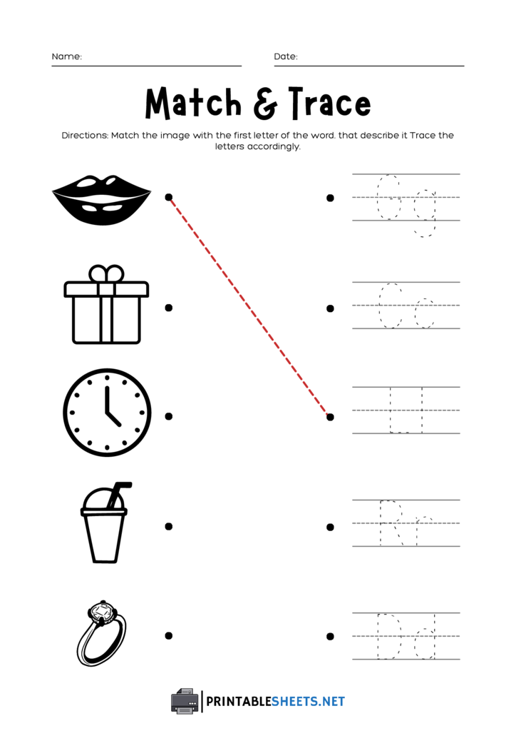 Free Match & Trace (G,C,L,R,D) | PDF | WORD | PrintableSheets.net