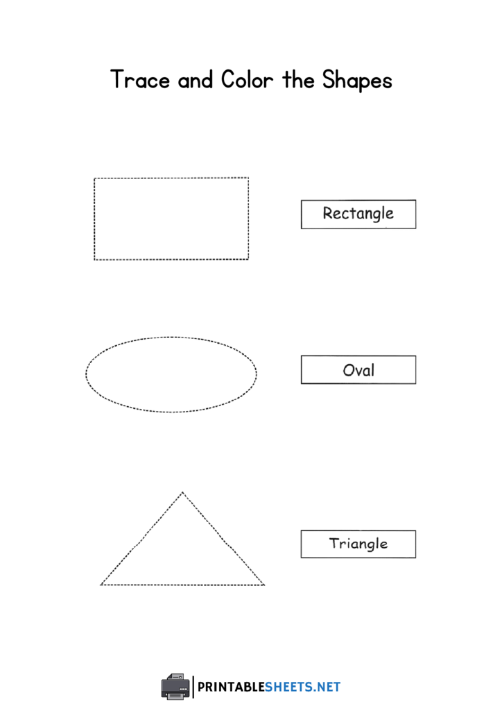 Free Trace and Color the Shapes (Rectangle, Oval, Triangle) | PDF ...
