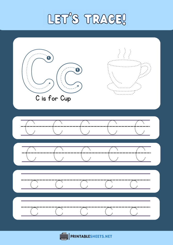 Free Trace and Write Uppercase and Lowercase C c | PDF | WORD ...
