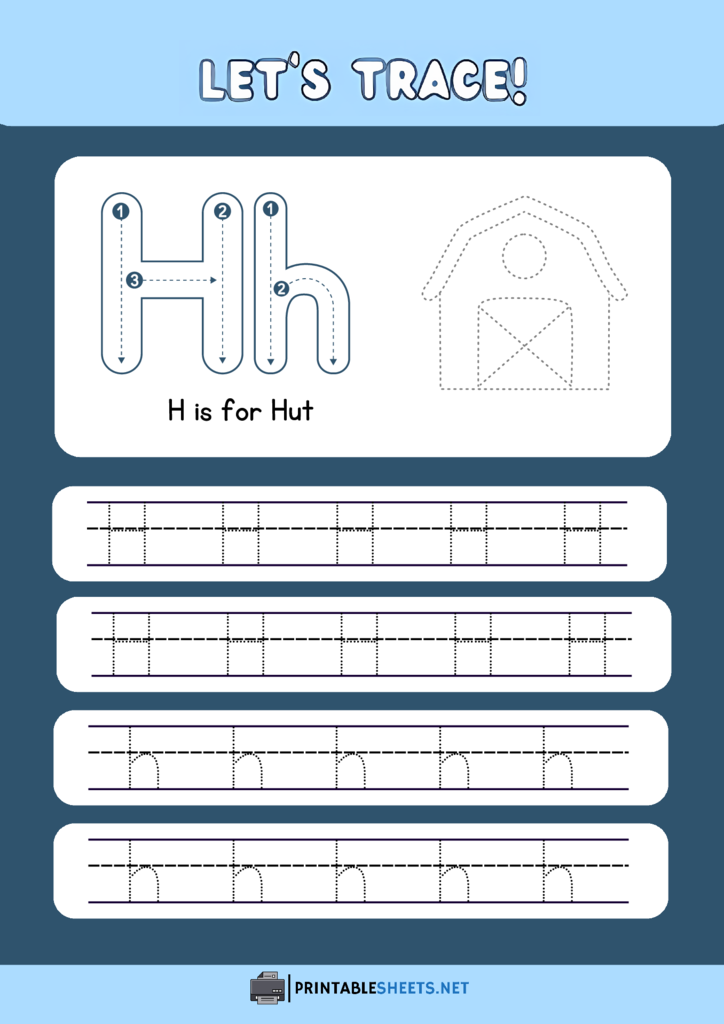 Free Trace and Write Uppercase and Lowercase H h | PDF | WORD ...