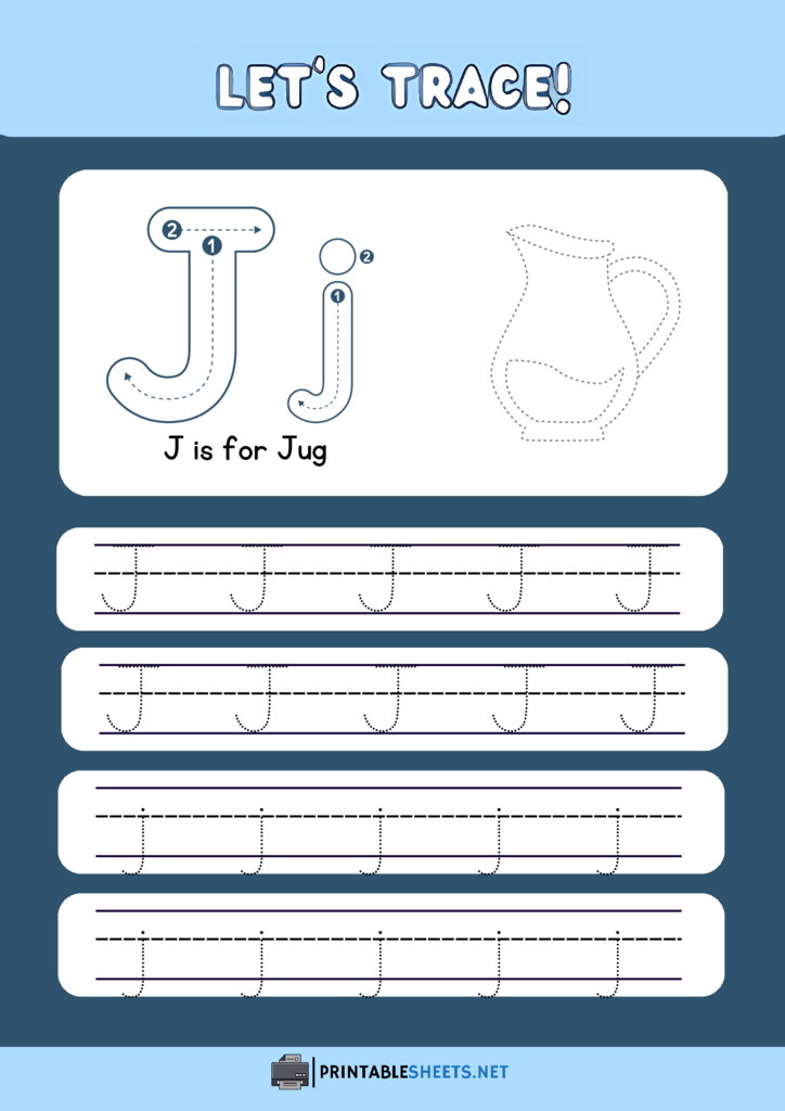 Free Trace and Write Uppercase and Lowercase J j | PDF | WORD ...