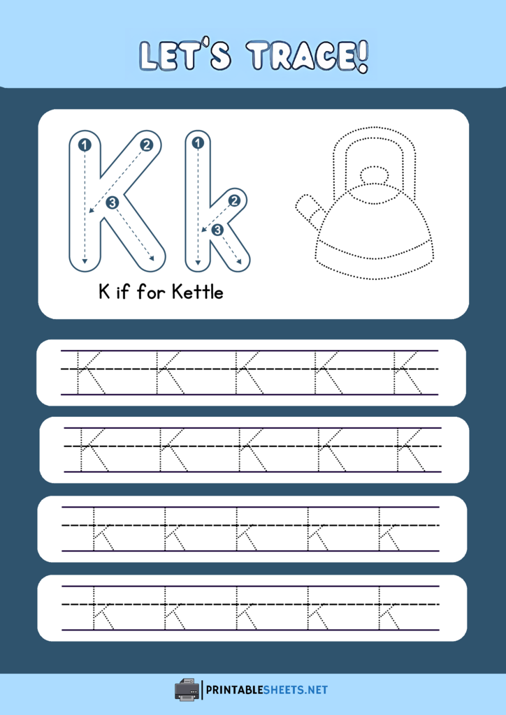 Free Trace and Write Uppercase and Lowercase K k | PDF | WORD ...