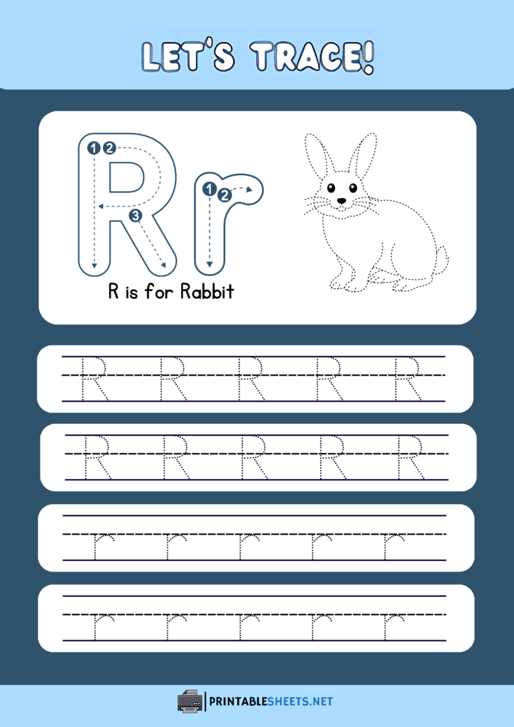 Free Trace and Write Uppercase and Lowercase R r | PDF | WORD ...
