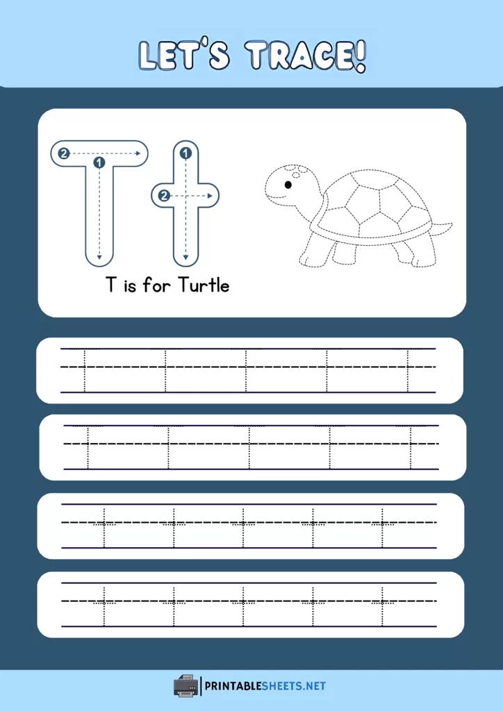 Free Trace and Write Uppercase and Lowercase T t | PDF | WORD ...
