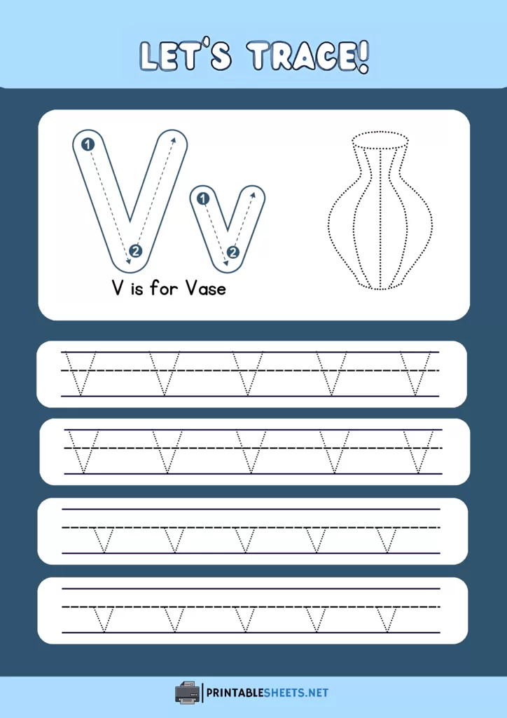 Free Trace and Write Uppercase and Lowercase V v | PDF | WORD ...
