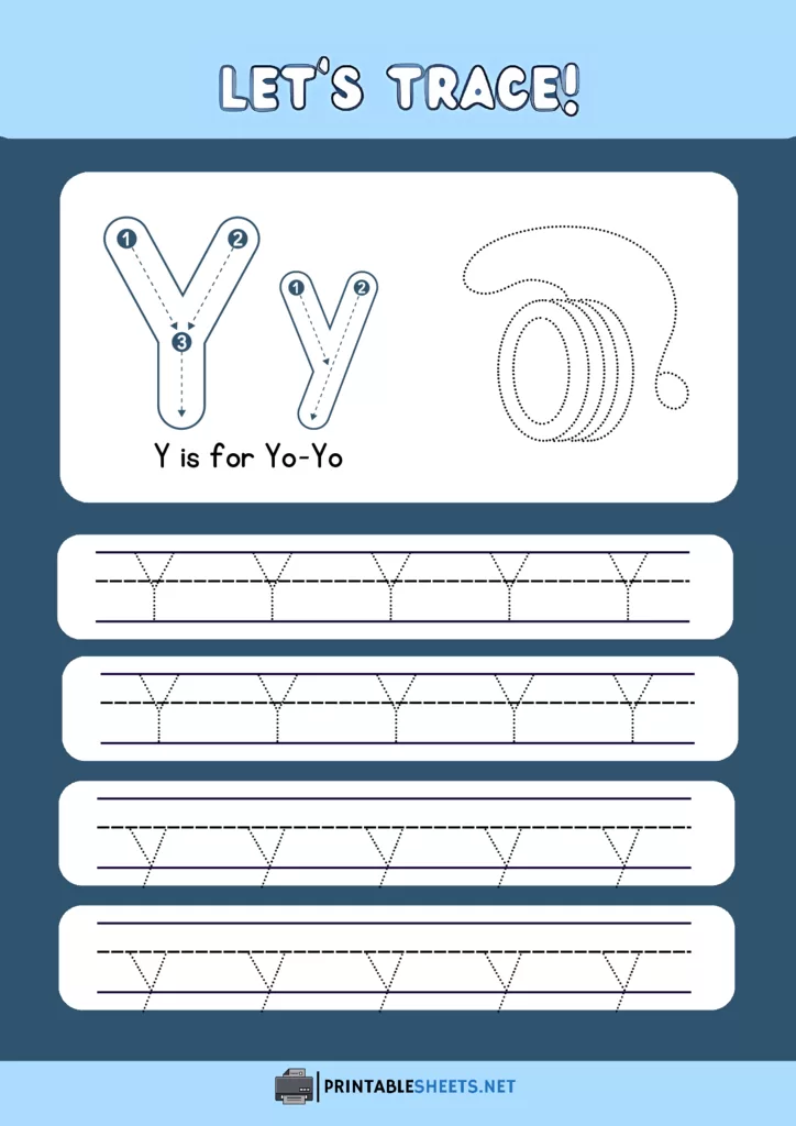 Free Trace and Write Uppercase and Lowercase Y y | PDF | WORD ...