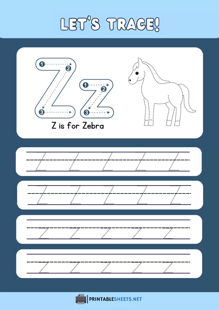 Free Trace and Write Uppercase and Lowercase Z z | PDF | WORD ...